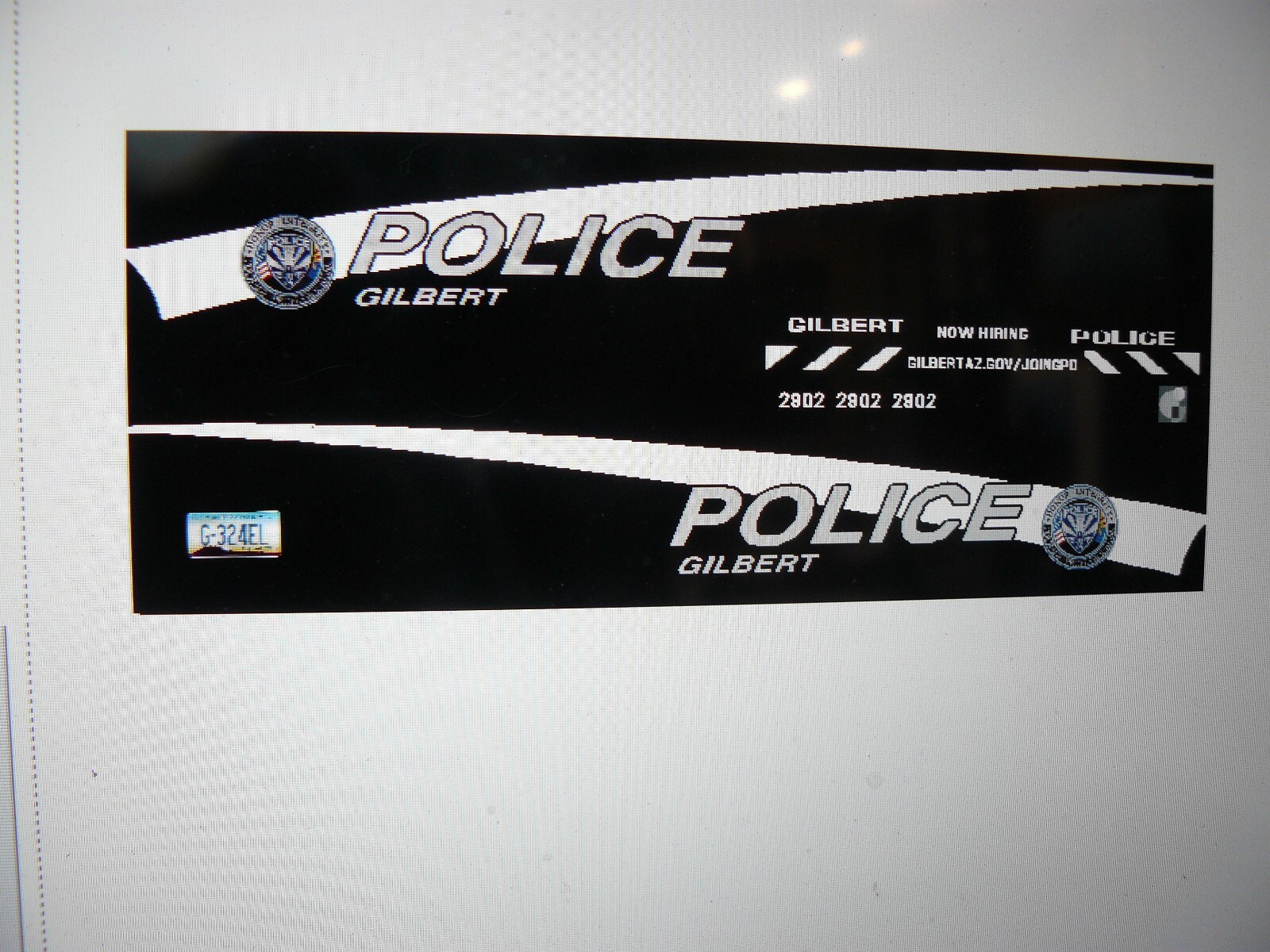 Gilbert Police Police Truck Decals 1:18 | eBay