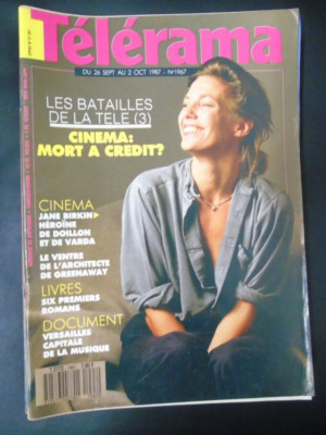 Télérama N° 1967 23 septembre 1987 Jane Birkin Greenaway Agnès Varda ...