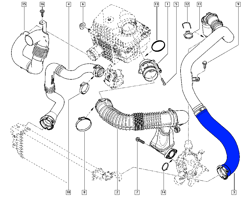 Intercooler Silicone Turbo Hose for Renault Master III 2.3 144600828R ...