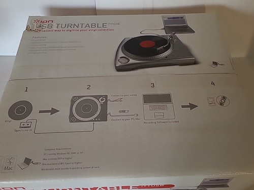 Ion USB Turntable ITTUSB New Sealed Digitize Your Vinyl Collection ...