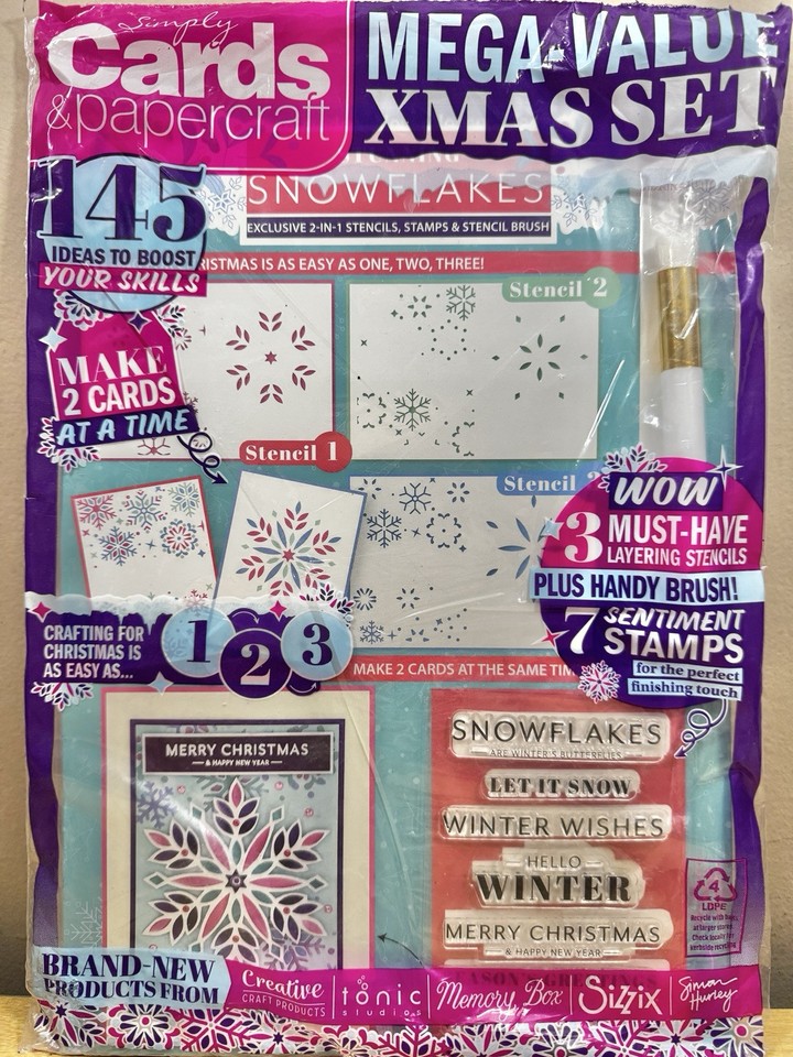 Simply Cards & Papercraft Mega-Value XMAS SET 145 Ideas Stencils ...