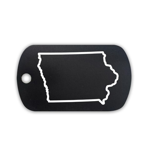 Iowa Outline GI Dog Tag Aluminum Keychain with Custom Engraving | eBay
