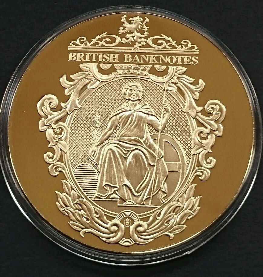 LARGE 50mm £50 FIFTY POUND BRITISH BANKNOTE STICKER MEDAL COIN JOHN ...