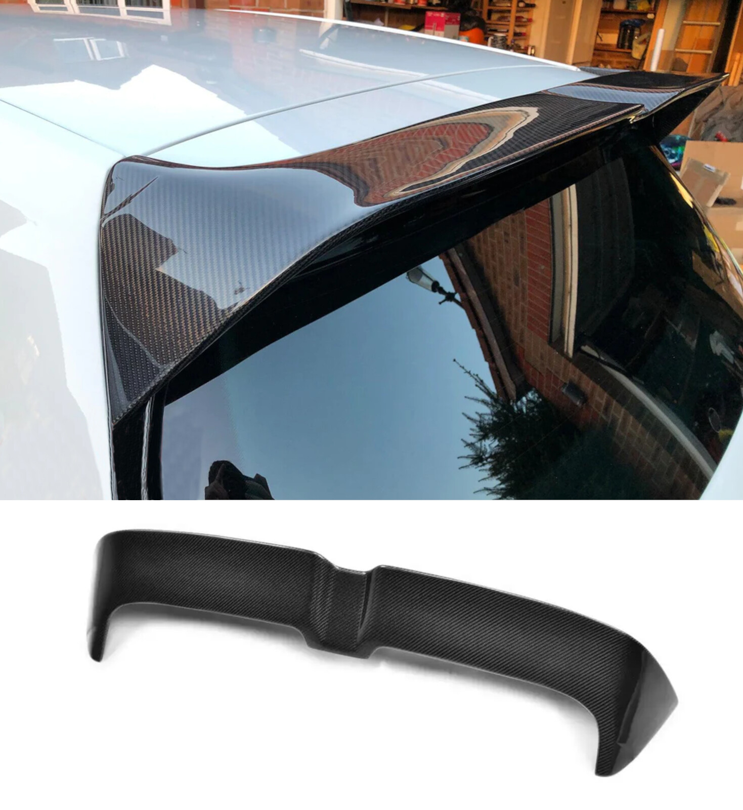 REAR ROOF WING SPOILER OETTINGER STYLE REAL CARBON FIBRE FOR VW GOLF ...