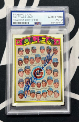 1972 Topps Cubs Team Card signed by Billy Williams Autographed PSA Auto ...