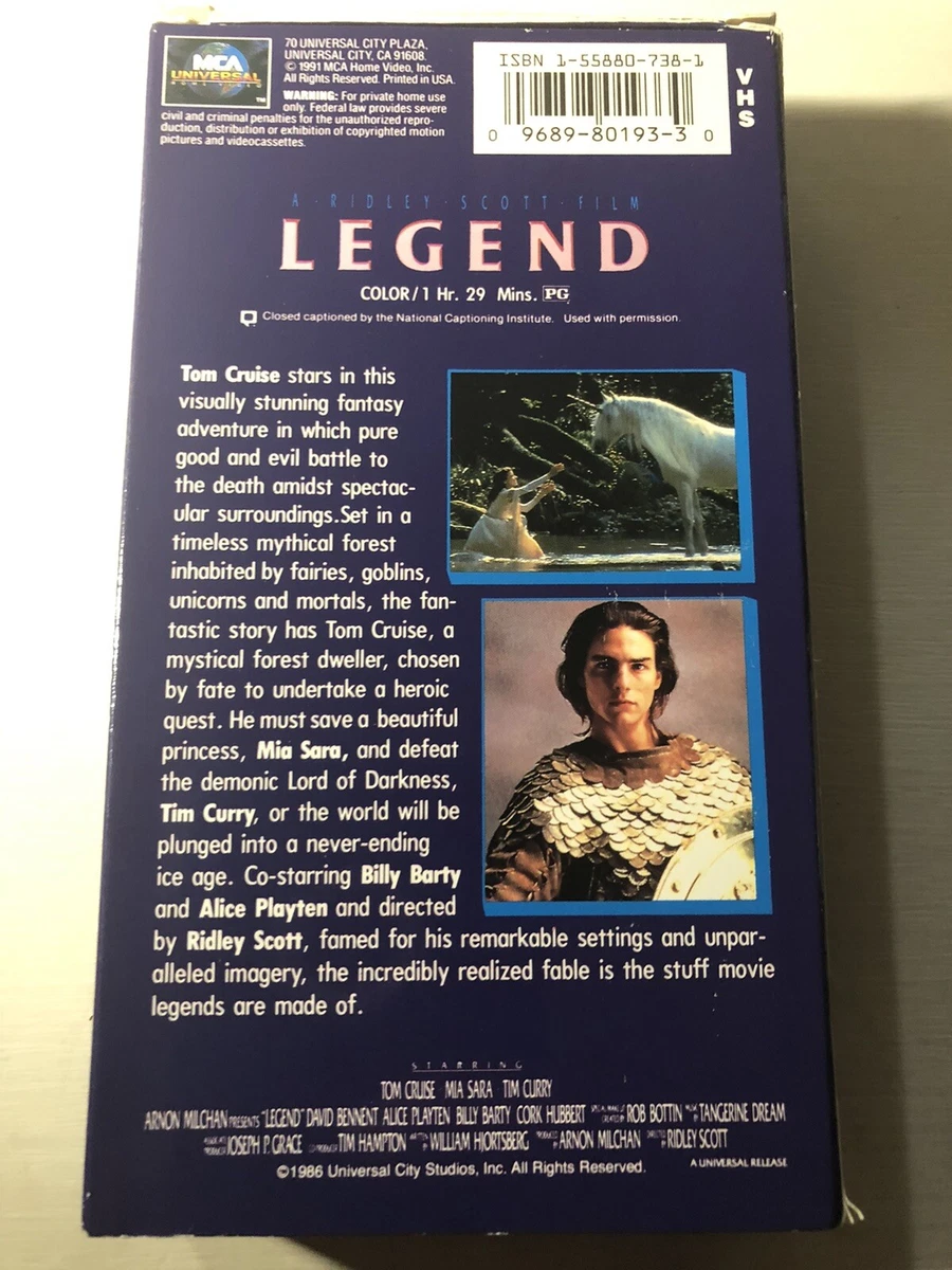 1986 Legend Tom Cruise Vhs New And Sealed np.gov.lk