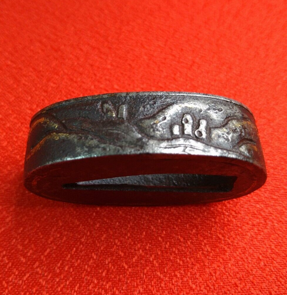 Fuchi & Kashira Silver Hermit-designed Antique SAMURAI Sword Parts ...