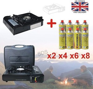 Portable Gas Stove Cooker Burner Camping Garden 4 Butane Refills | eBay