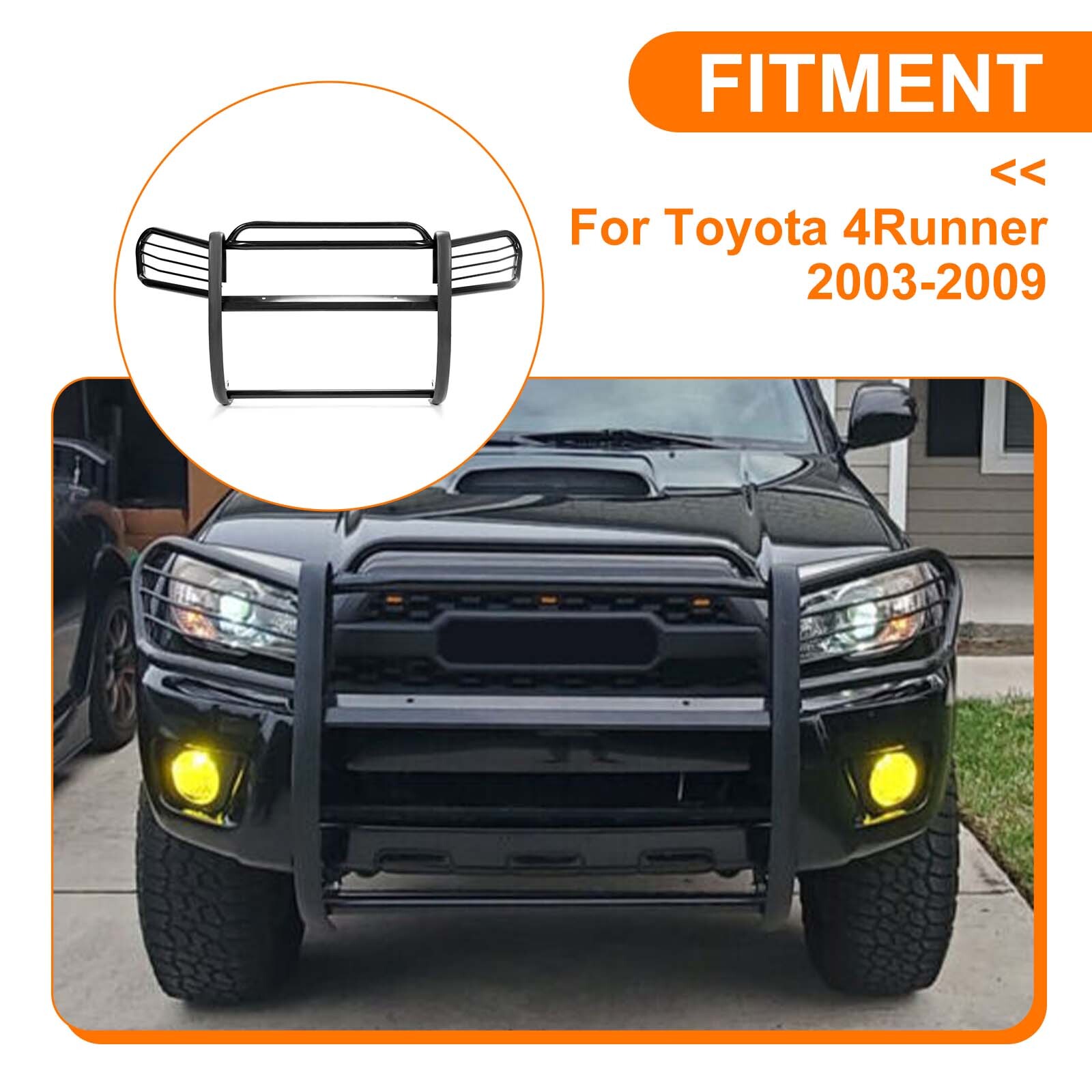 For Toyota 4-Runner 4runner 2003-2009 Black Bumper Brush Grille Grill ...