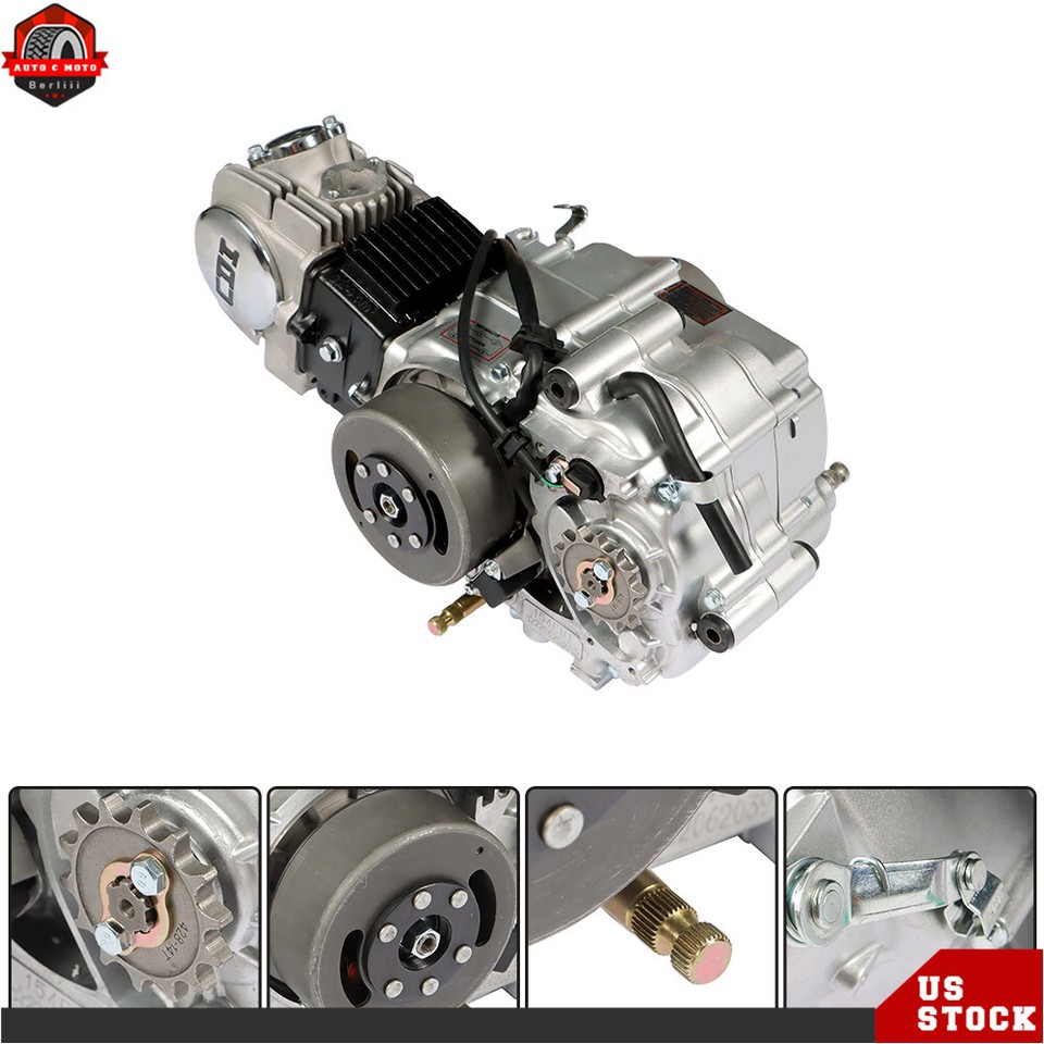 4 Stroke 125cc Motorcycle Engine Single Cylinder Silver For Honda ...