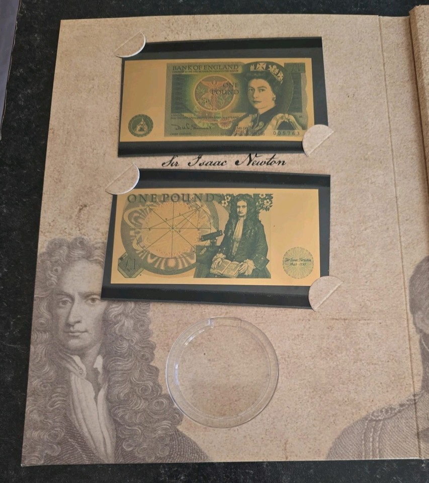 Great British Icons UK Bank Note Collection Binder and 2x24 Carat Gold ...