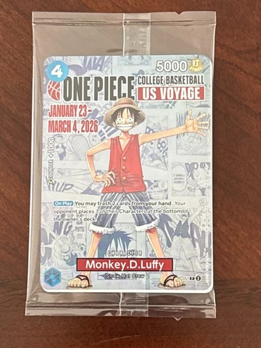 Monkey D. Luffy College Basketball One Piece Card Game Promo Card and ...