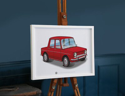 Poster Simca 1000 rouge voiture ancienne 40x30 cm | eBay