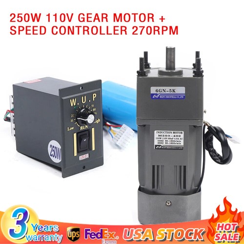 Variable Speed Motor 250W 5K 110v Ac Slow Down Motor Low Speed Mini ...