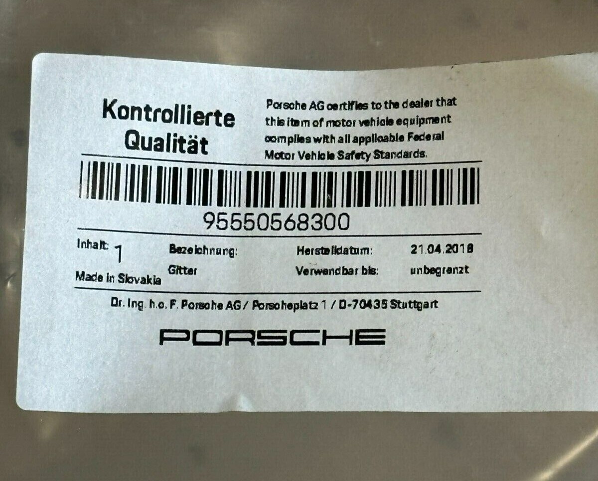 Porsche Cayenne 9pa Front Bumper Lower Grille 95550568300 Genuine for ...