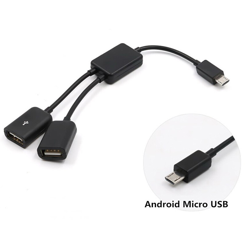 Dual Micro USB OTG Hub Host Adapter Cable for Tablet PC and Smart Phon ...