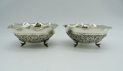 Antique Old Pair Of Sterling Silver Cups Salt Cellars Japan Late 19th ...