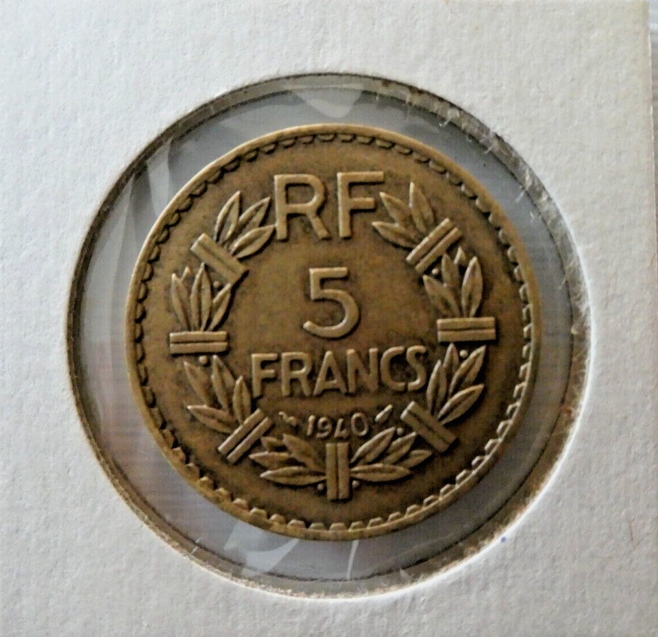 1940 Republique Francaise RF 5 Francs coin | eBay