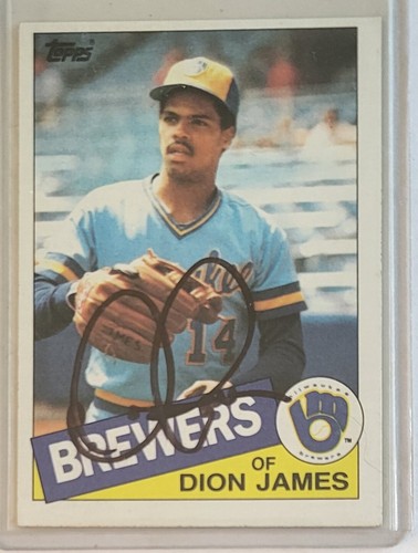 Autograph....1985 Topps #228 Dion James Milwaukee Brewers Baseball Card ...