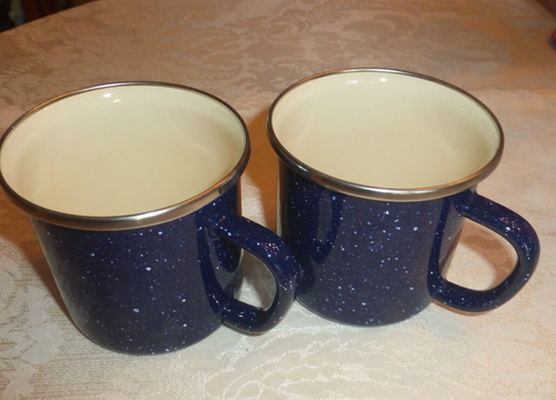 Crofton blue speckled enamel coffee-tea camping mugs | eBay