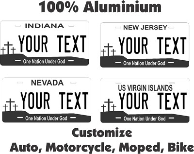 Any State Any Text Cross Personalized Auto Bike Moped Motorcycle ...
