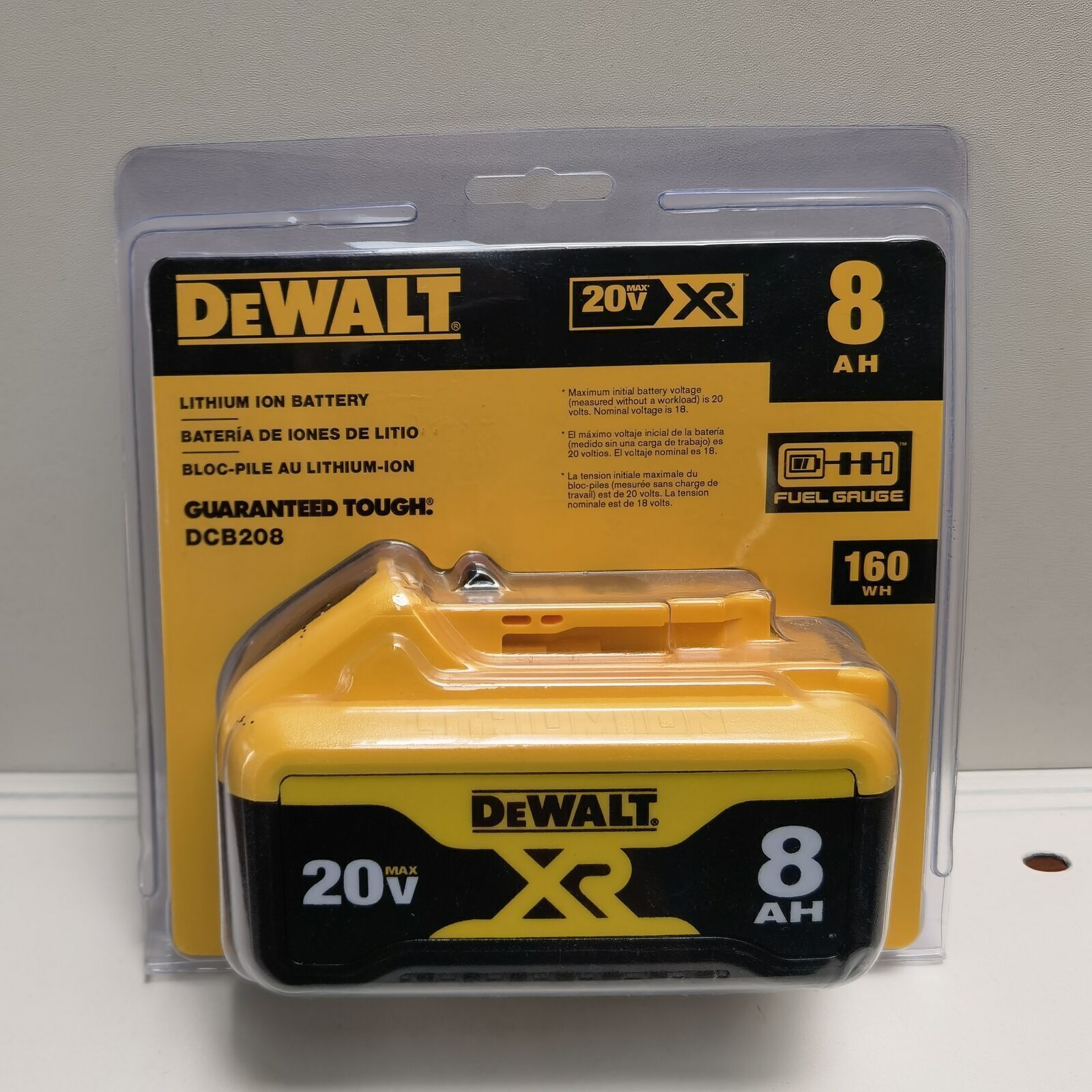 For DeWalt Genuine 20V 20 Volt Max XR 8.0AH Lithium Ion Battery DCB208