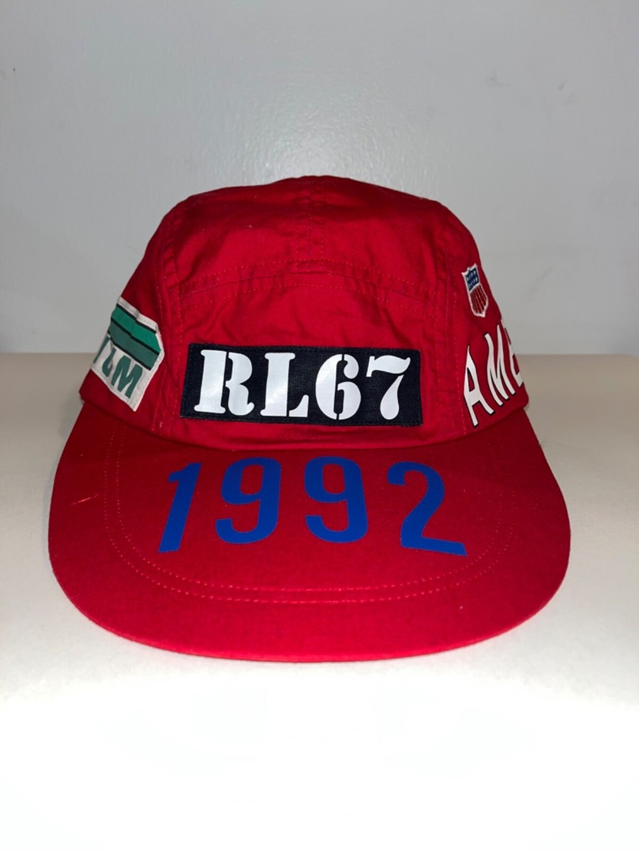 Polo Ralph Lauren 1992 stadium hat Red S/M Retro New With Polo Ralph Lauren 1992 stadium hat Red S/M Retro New With