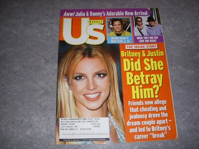 US Magazine, SEPTEMBER 2, 2002, BRITNEY SPEARS COVER, JUSTIN TIMBERLAKE ...