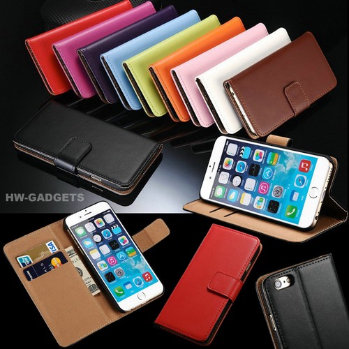 Genuine Real Leather Slim Flip Wallet Case Cover For Apple iPhone SE ...