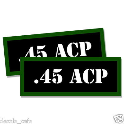 45 ACP Ammo Can 2x .45 Labels Ammunition Case 3"x1.15" stickers decals ...