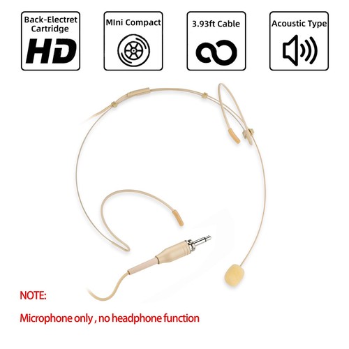 Microphone Headset Discreet Headworn Earset Over Ear Hanging Mic for ...