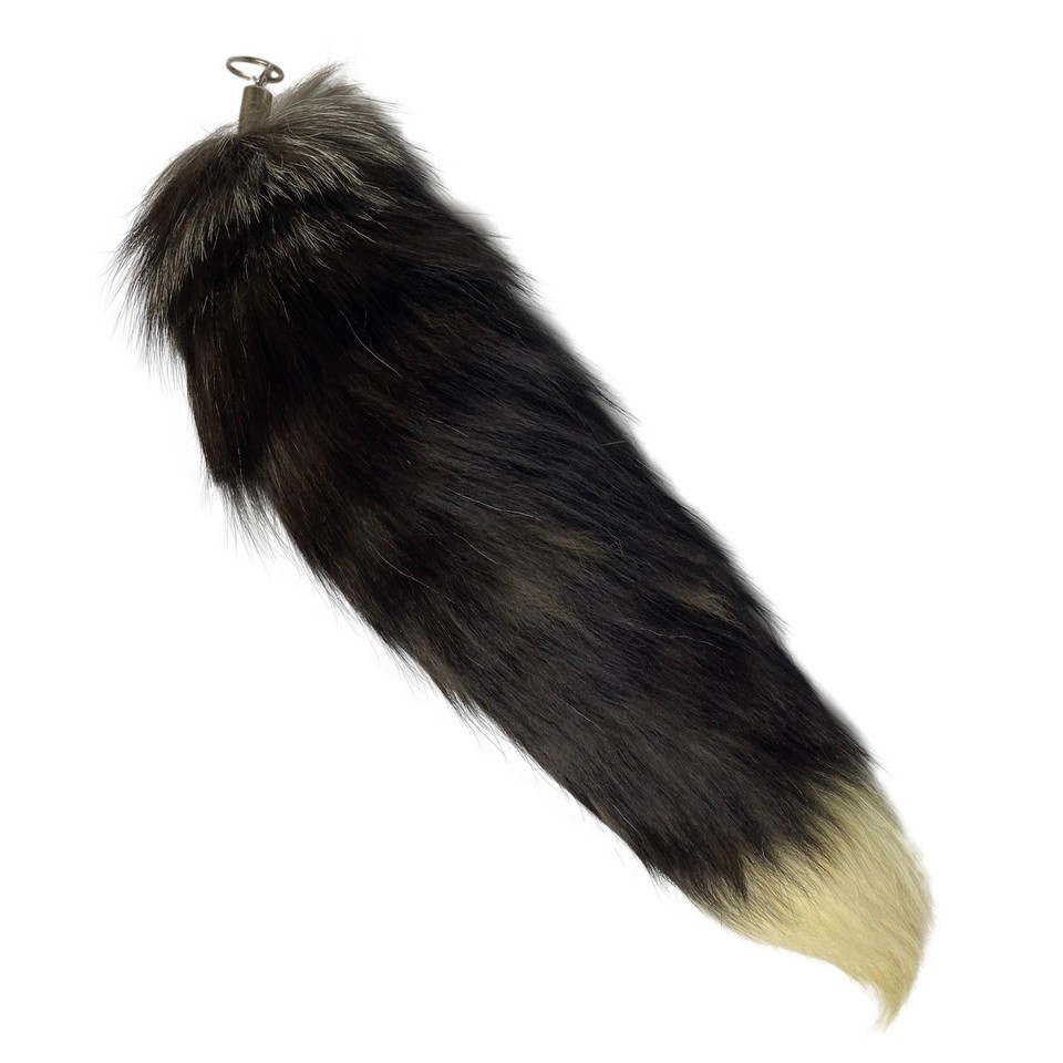 Authentic Large Silver Fox Tail - Genuine Fur Tail for Crafts and ...