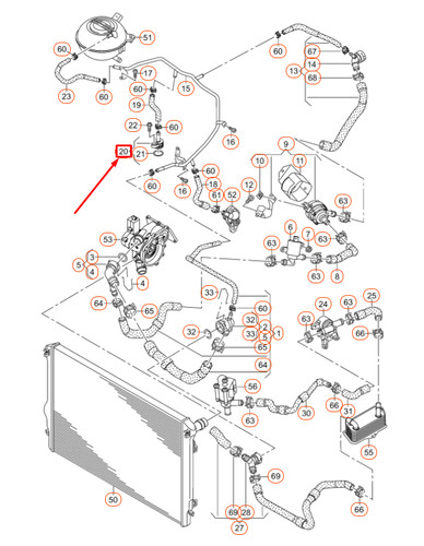 NEW AUDI A3 8V COOLING HOSE ADAPTER VENTILATION UNION 06K121143 | eBay