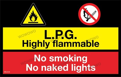 LPG Gas Highly Flammable sticker safety decal Catering trailer no ...