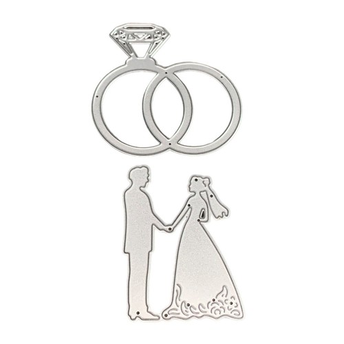 Wedding Rings & Couple Die Cuts For Scrapbooking Card Making Wedding ...