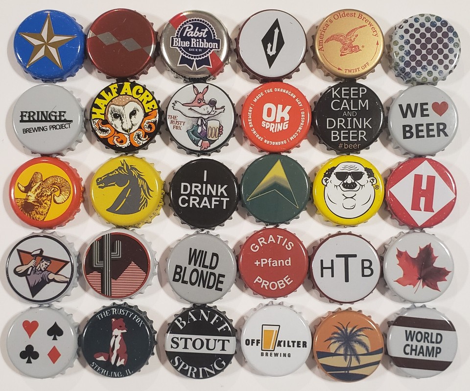 100 Beer Bottle Caps (((NO REPEATS)))------- (((NO DEFECTS ...