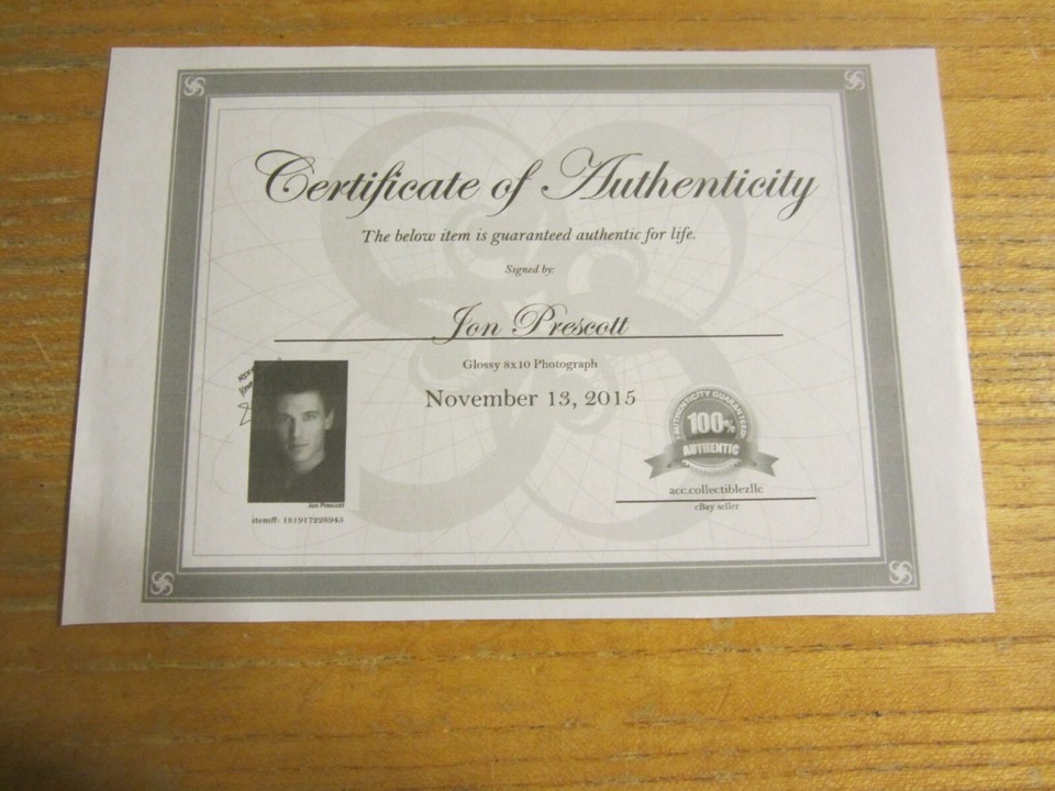 Jon Prescott Actor Autographed Signed 8X10 Photo "As the World Turns ...