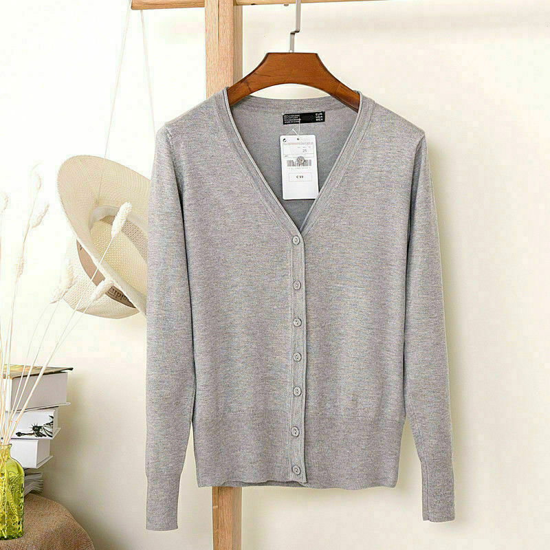 Womens Cardigan Long Sleeve Ladies Knitted Top Outwear Cardigans Plus ...