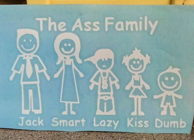 THE ASS FAMILY STICK DECAL DECAL STICKER VINYL Stick Figure Family ...