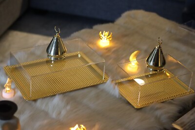 Ramadan Decoration Acrylic and Metal Food Server 32 CM * 23 CM * 21 CM ...