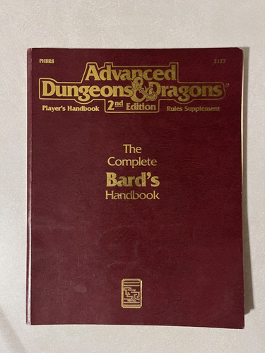 Advanced Dungeons & Dragons The Complete Bard's Handbook TSR D&D 2nd ...