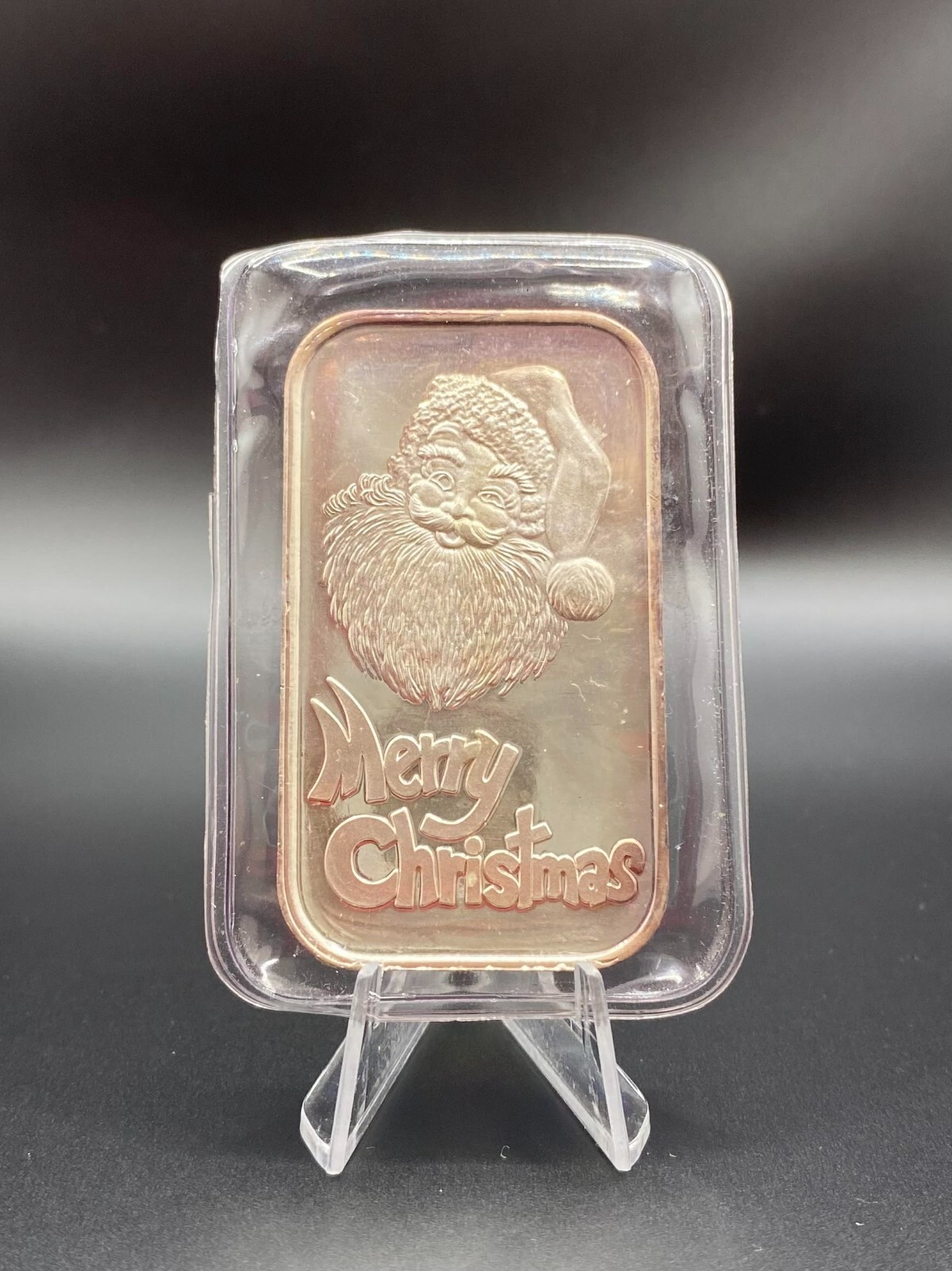1989 SilverTowne Merry Christmas Santa Claus 1-oz .999 Fine Silver Art ...