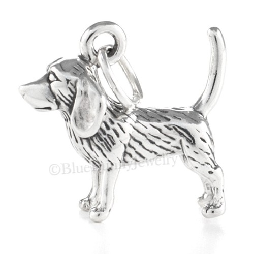 Beagle Charm Pendant hound dog Solid 925 STERLING SILVER .925 3D | eBay