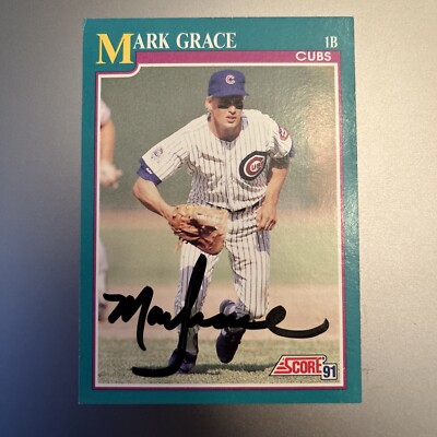 MARK GRACE 1991 SCORE AUTOGRAPHED SIGNED AUTO BASEBALL CARD | eBay