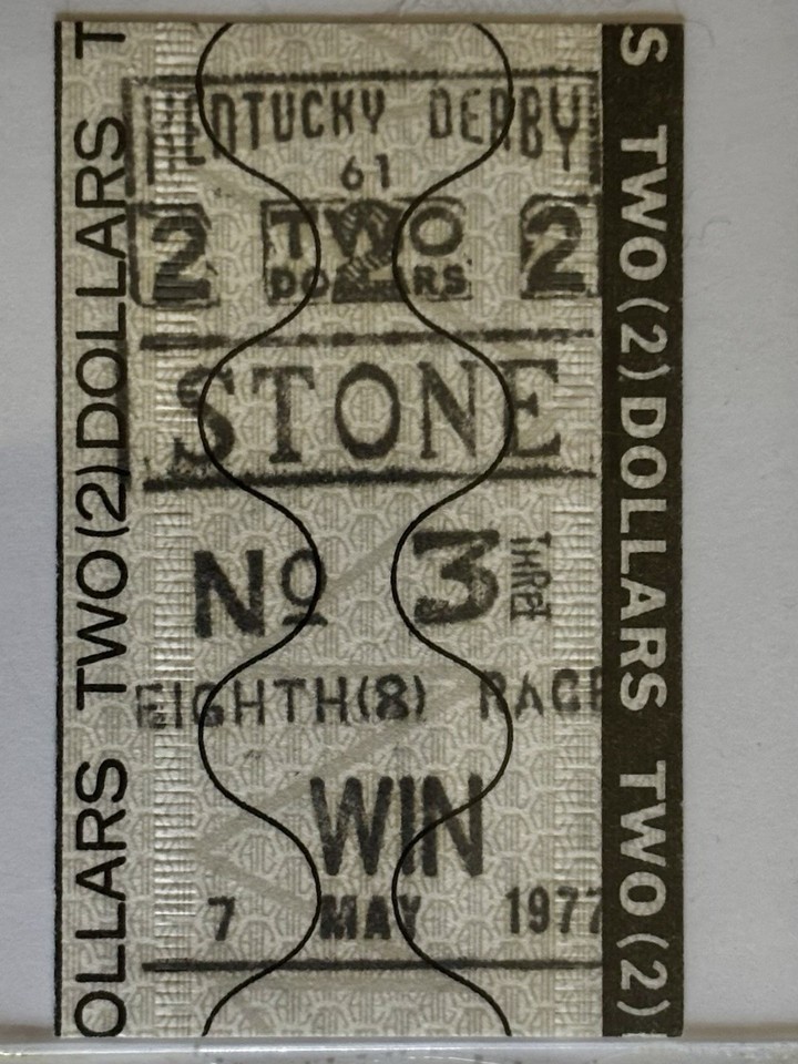 1977 KENTUCKY DERBY PROGRAM, WIN TICKET, TICKET STUB, SEATTLE SLEW ...