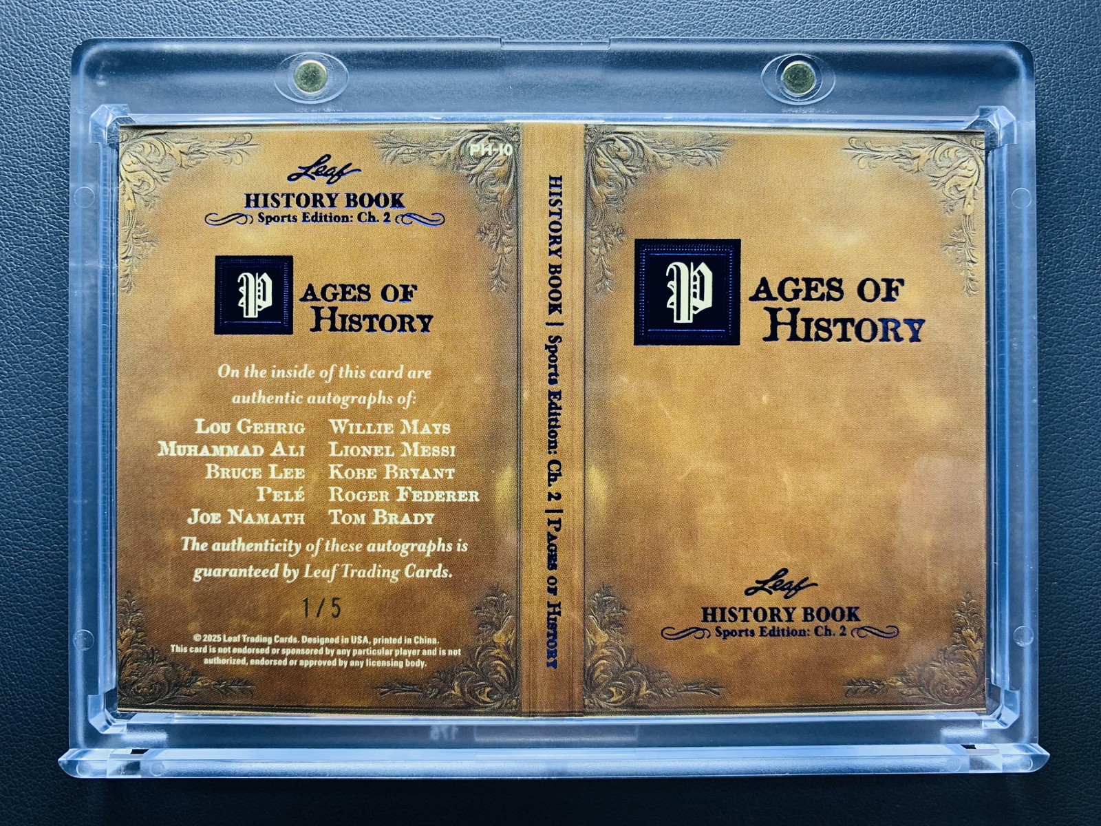 2025 Leaf History Book Pages of History Kobe Messi Brady Ali Pele GU ...