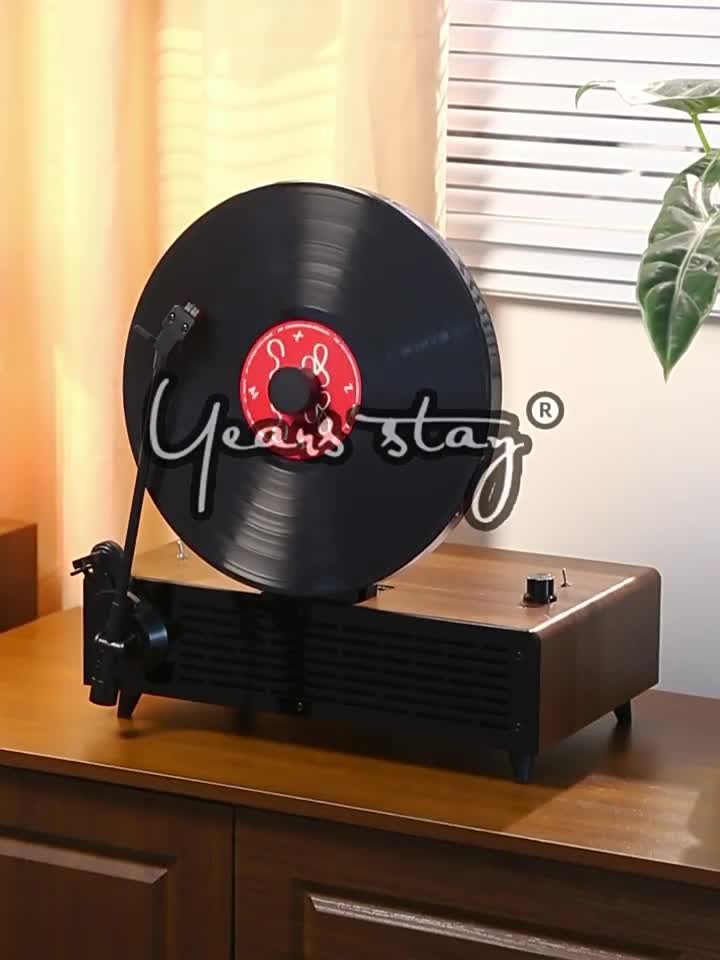 YEARS STAY T02Vertical Vinyl Record Player LP Retro Phonograph Living ...