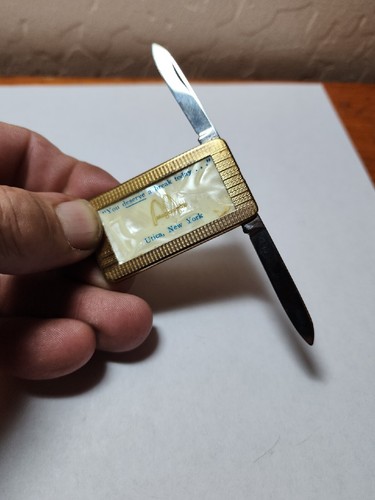 McDonald's 2 Blade Gold Tone Rectangle Knife "You Deserve a Break Today ...