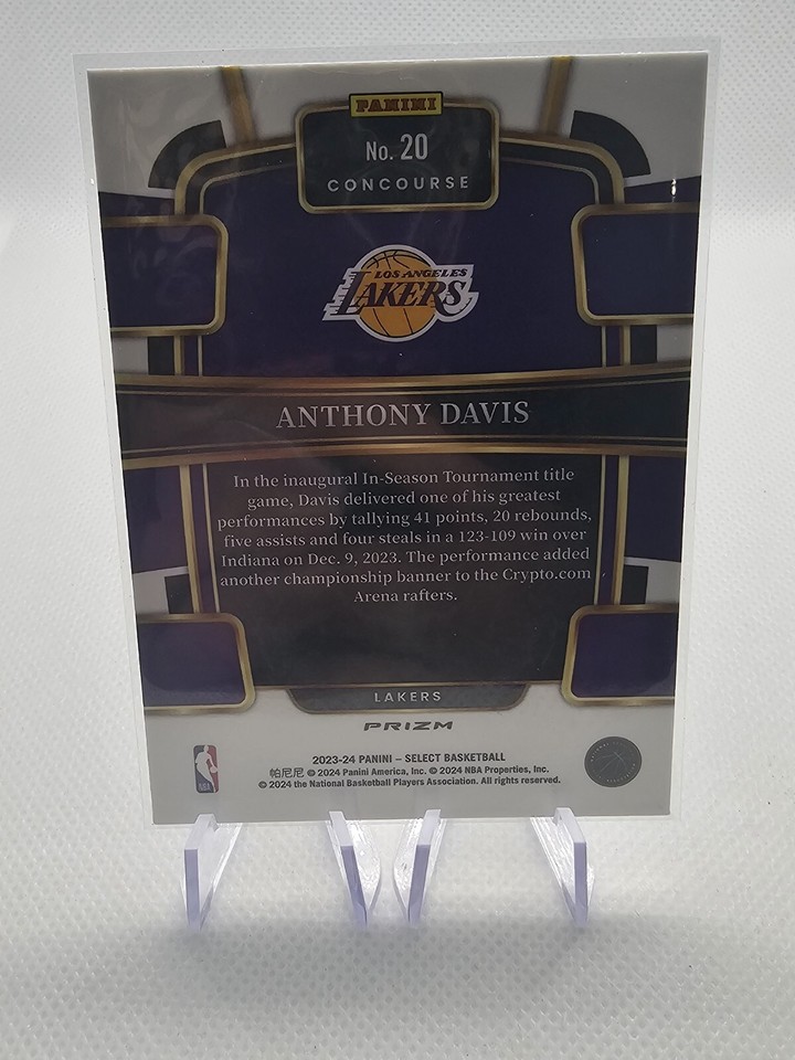 2023-24 select basketball Concourse Blue Cracked Ice Anthony Davis | eBay