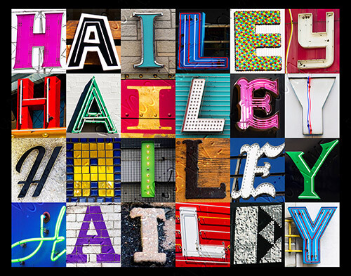 HAILEY Name Poster featuring photos of actual sign letters | eBay